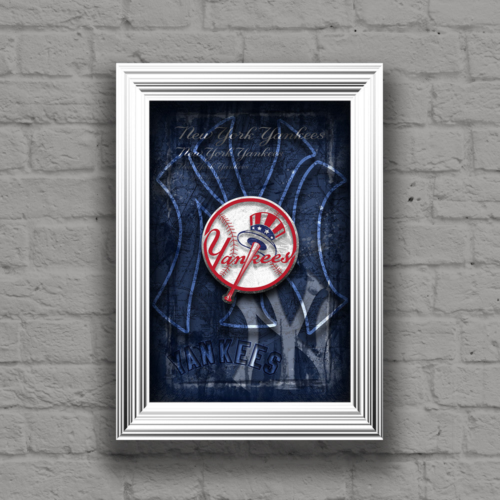 New York Yankees Poster, New York Yankees Artwork Gift, Yankees Layere ...