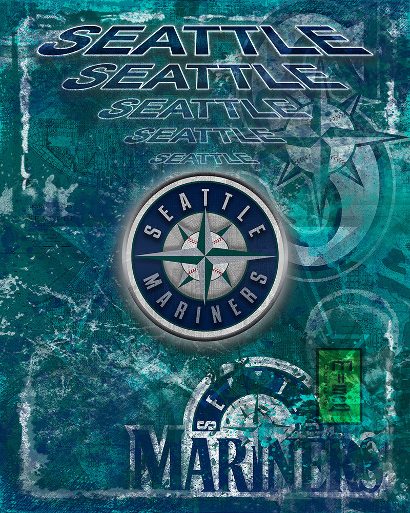 Seattle Mariners Poster, Seattle Mariners Artwork Gift, Mariners Layer ...